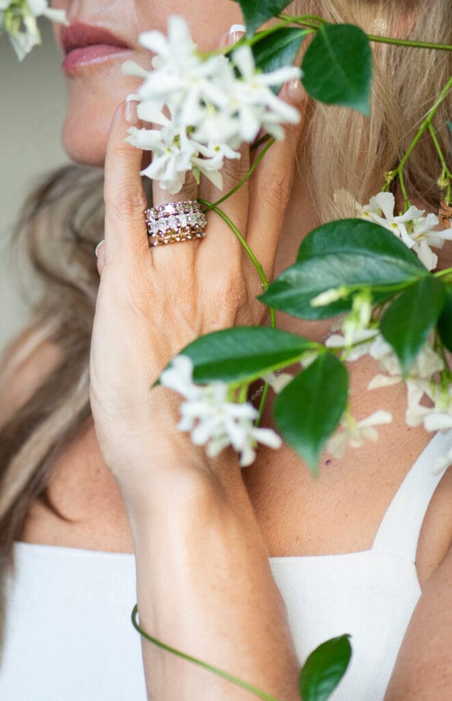 Belle Pink Diamond 5 Stone In Platinum Pink Diamond Engagement Rings ...